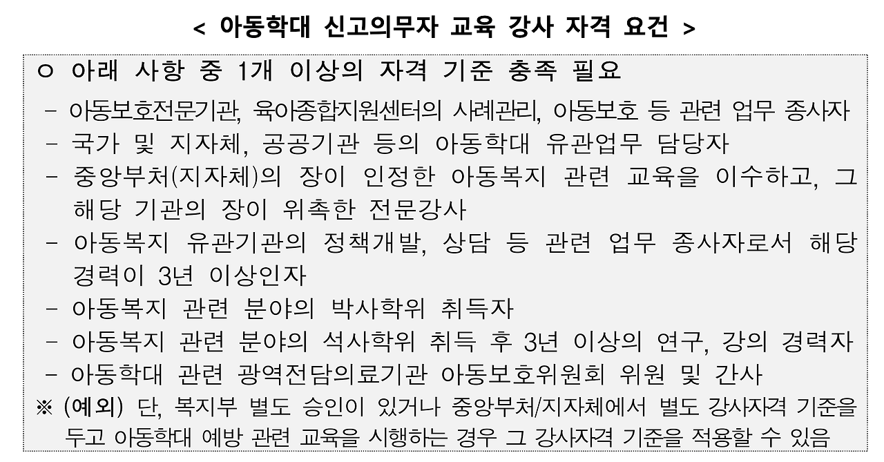 아동학대 신고의무자 교육 수료방법 및 자체교육자료 총정리
