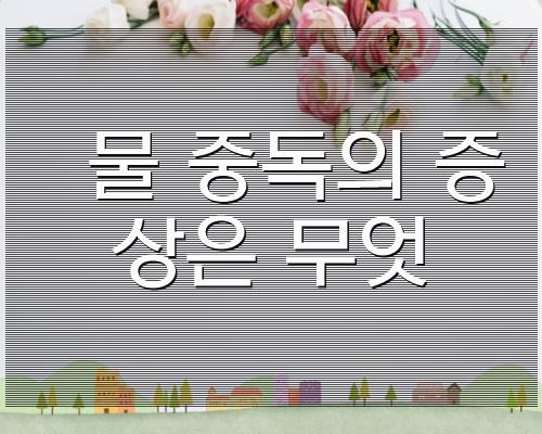 물 중독의 증상은 무엇