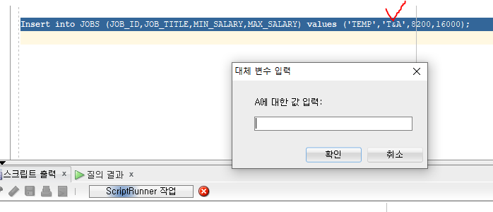 오라클tip 특수문자and Insert 하는 방법