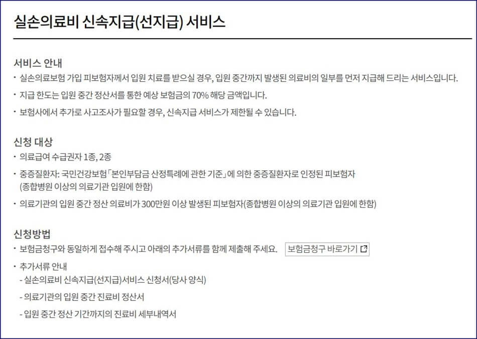 삼성화재보험 보험금청구방법 실손 입원 서류 청구서 양식