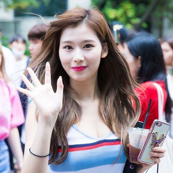 Twice Sana Boobs exposed wore a deep V-neck | KpopCelebs