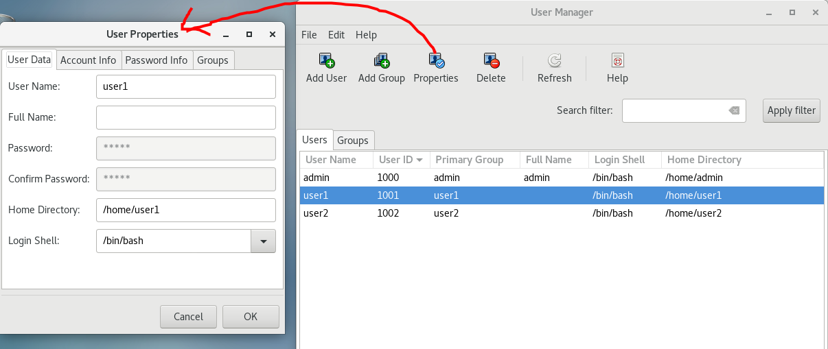 [CentOS 7] 리눅스 X-Window 에서 유저, 그룹 관리 (X-window user, group 관리) :: 안산드레아스