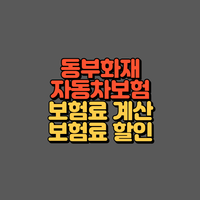 동부화재 다이렉트자동차보험 보험료 계산 및 할인 혜택 총정리 고객센터
