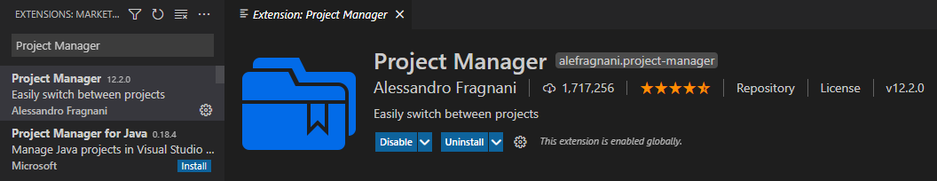[VSCODE] Project 관리 (Project Manager Extension)