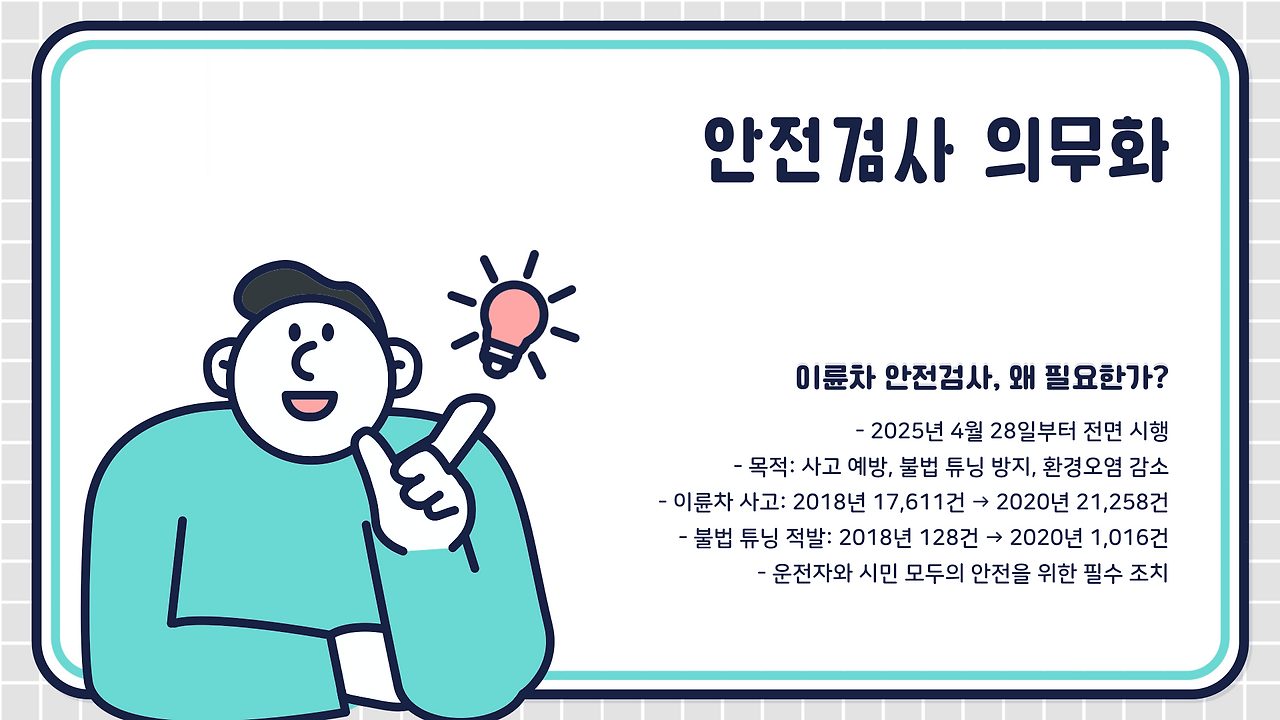 2025 이륜차 안전검사 의무화 정기검사 방법·벌금·검사소 조회 총정리