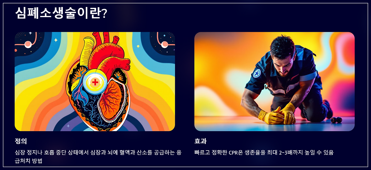 심폐소생술cpr 가슴 압박 위치 횟수 골든타임의 중요성