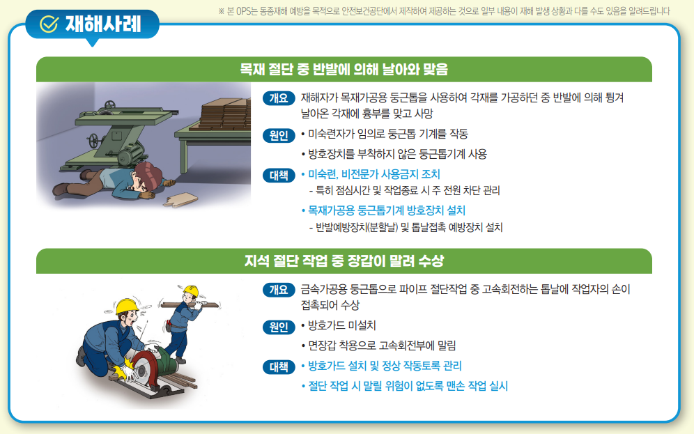 둥근톱 안전작업재해유형 안전점검표 다운로드