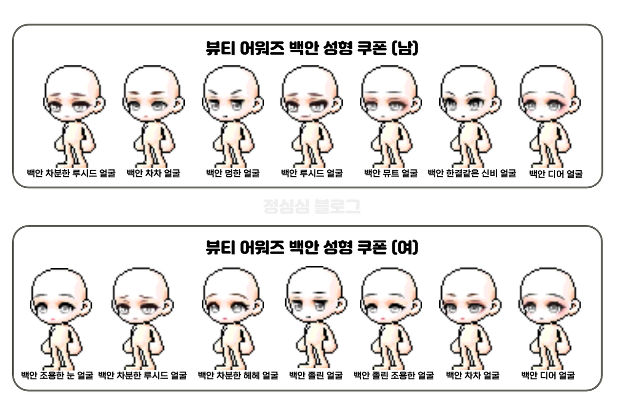 메이플스토리 뷰티어워즈 흑발 헤어 And 백안 성형 출시