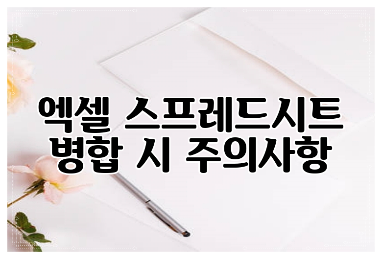 엑셀 스프레드시트 병합 완벽 가이드 초보자도 쉽게 따라하는 방법