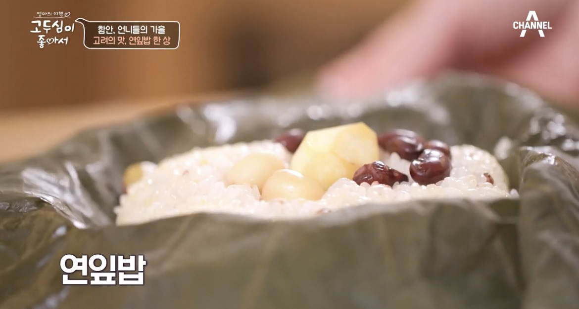 고두심이 좋아서 함안 연잎밥 한상 맛집 어디 함안언니들의 가을 고려의 맛 연꽃수육 연꽃튀김 연잎밥 식당 정보 위치 28회