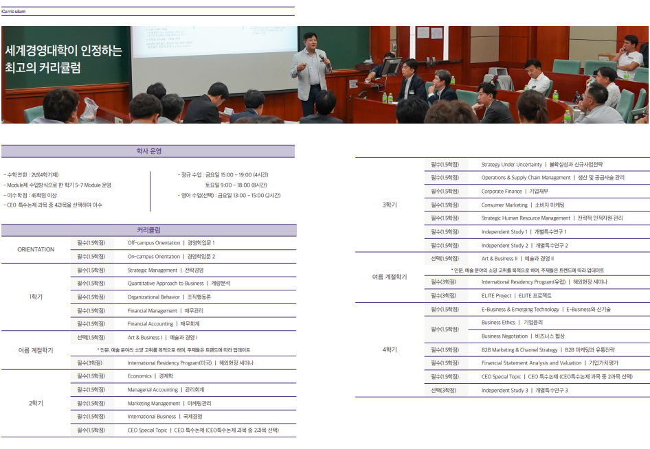 고려대 Mba 프로그램 총정리 학제 주제 및 커리큘럼 비교 특장점 및 후기