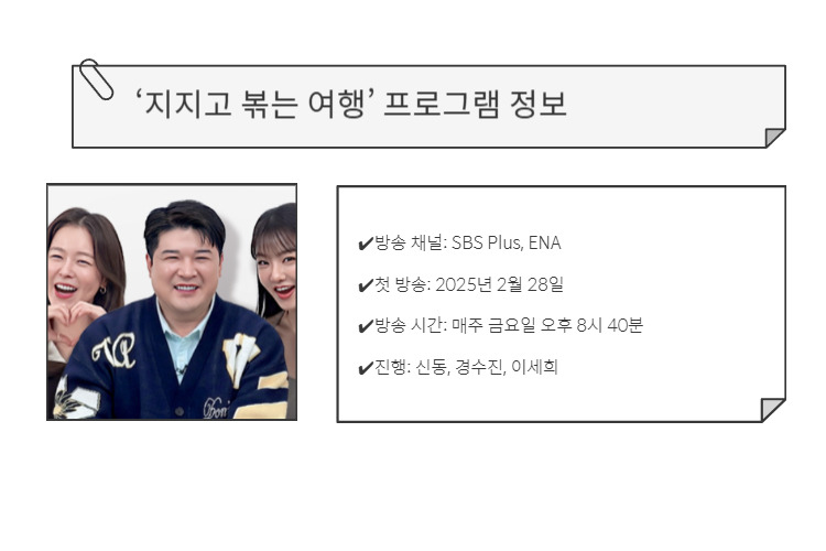 지지고 볶는 여행 재방송 및 다시 보기 정보 (OTT ENA·SBS Plus)