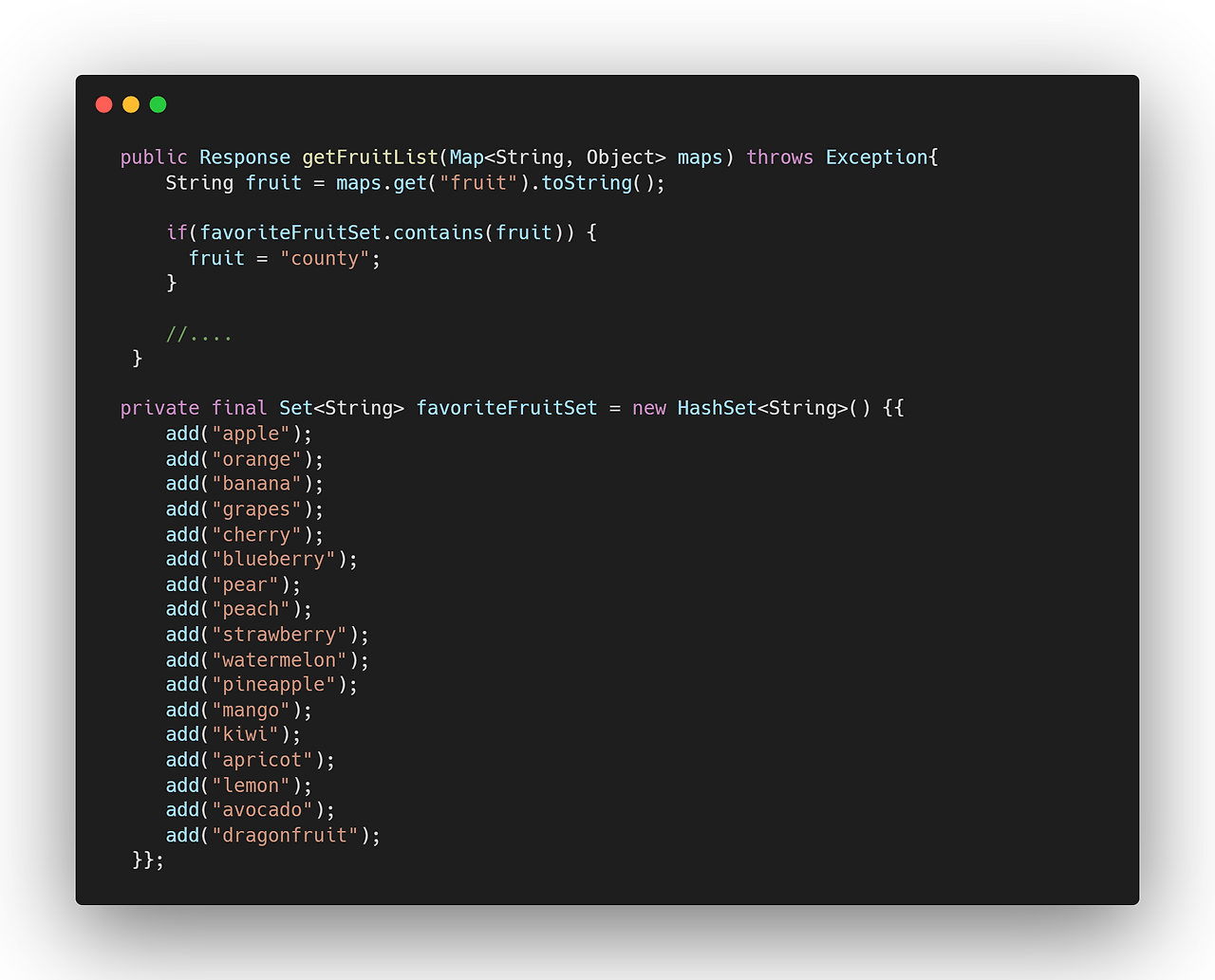 [Java] String 배열 대신 HashSet을 이용하여 문자 찾기