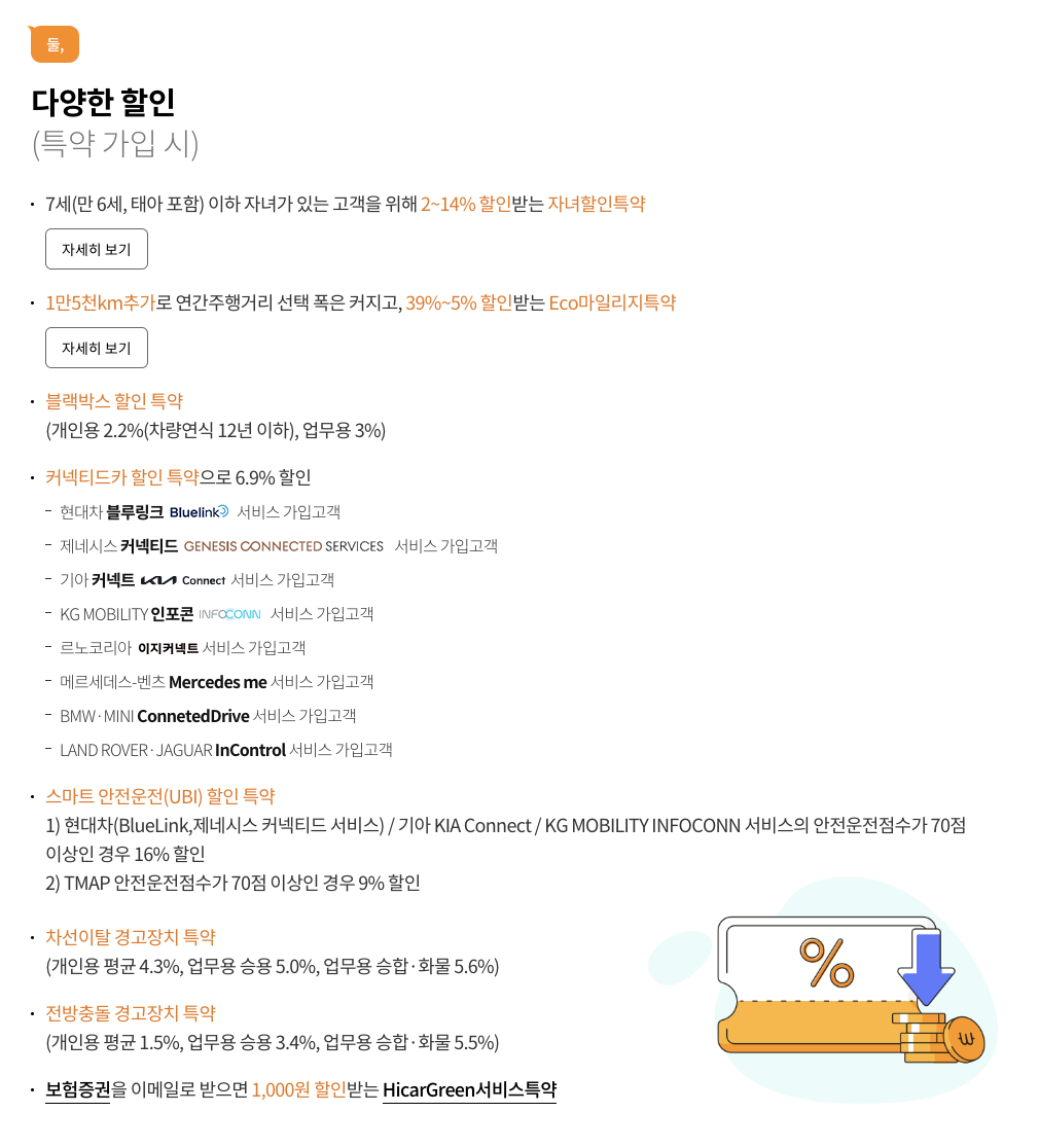 현대해상 다이렉트 자동차 보험 보장내용 및 보장금액 긴급출동 서비스 고객센터 전화번호