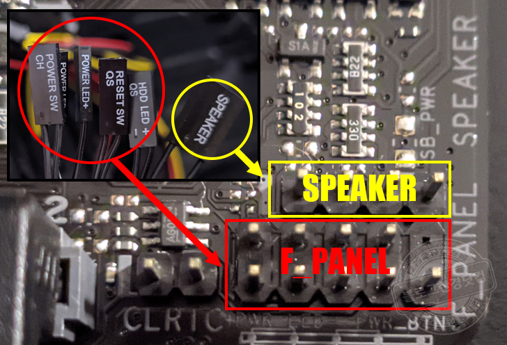 컴퓨터 조립 메인보드 Fpanel 프런트패널 케이블 연결 방법
