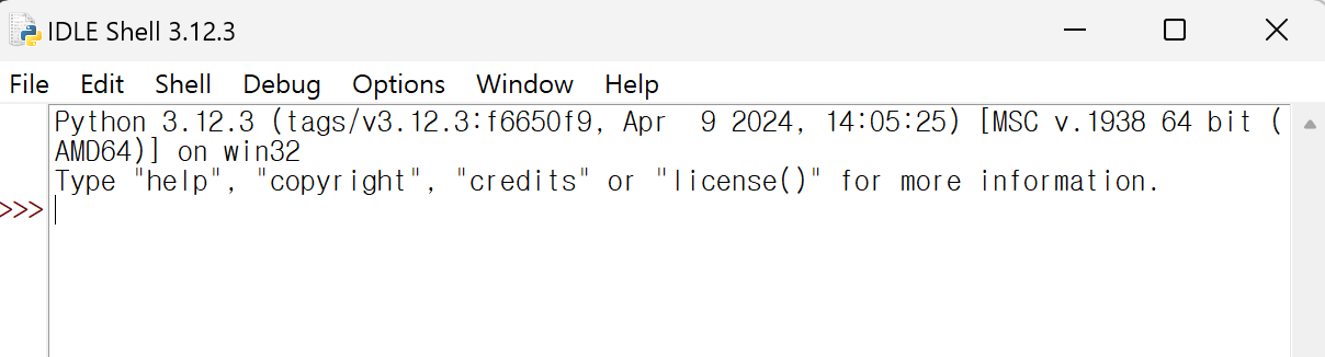 [Python] 파이썬 IDLE 에디터 실행하기