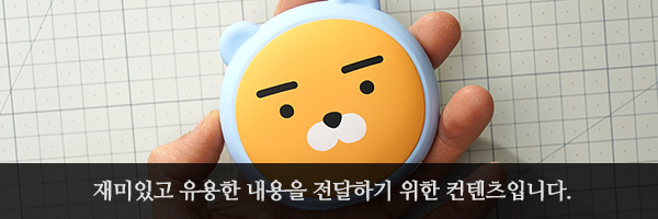 카카오프렌즈 라이언 얼굴 손난로 보조배터리 장단점 후기