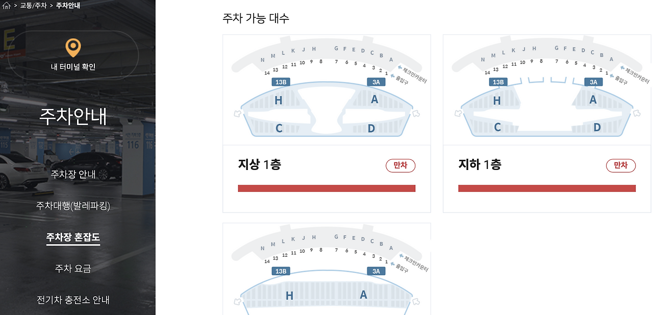 인천국제공항 임시주차장, 단기, 장기 파킹 모두 만차일 때