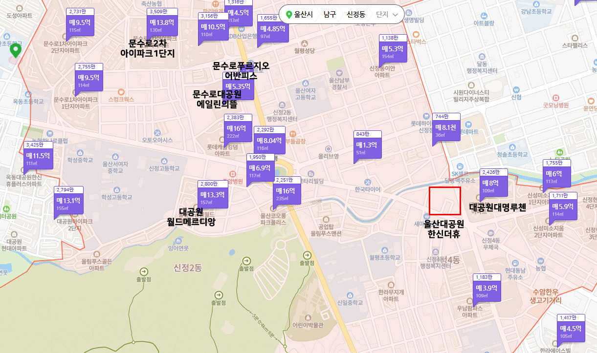 울산대공원 한신더휴 분양가 신정동 입지vr 아파트시세 평면도 경쟁률비교 분석 믹스라임