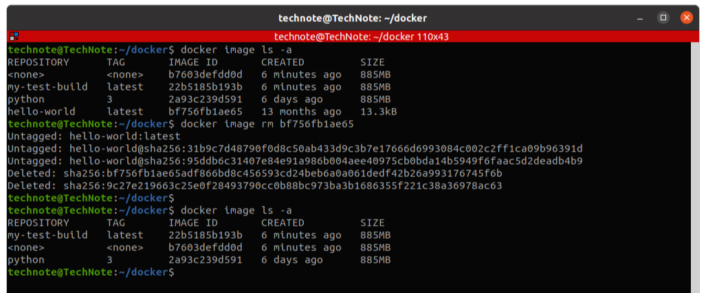 [Docker][해결방법] image is being used by stopped container