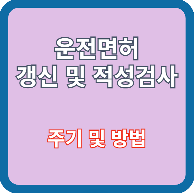 운전면허 갱신 및 적성검사 기한 지나면 과태료 운전면허증 확인 방법