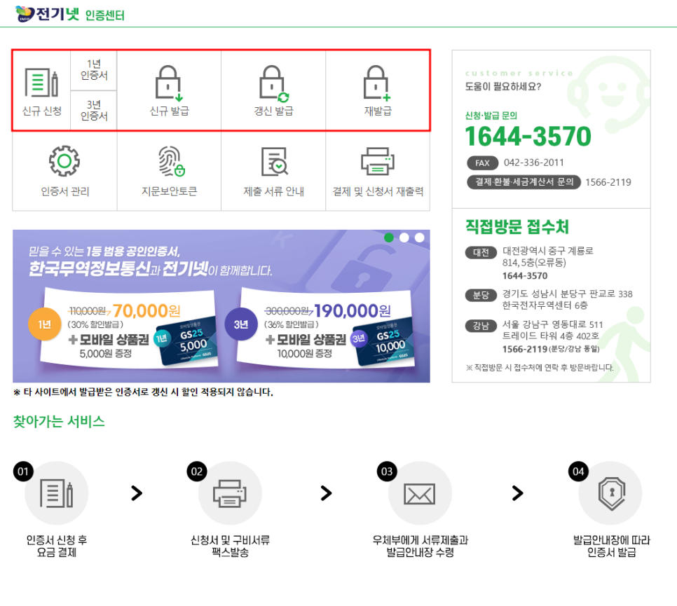 공동인증서 신청방법 안내 범용공동인증서 할인 안내