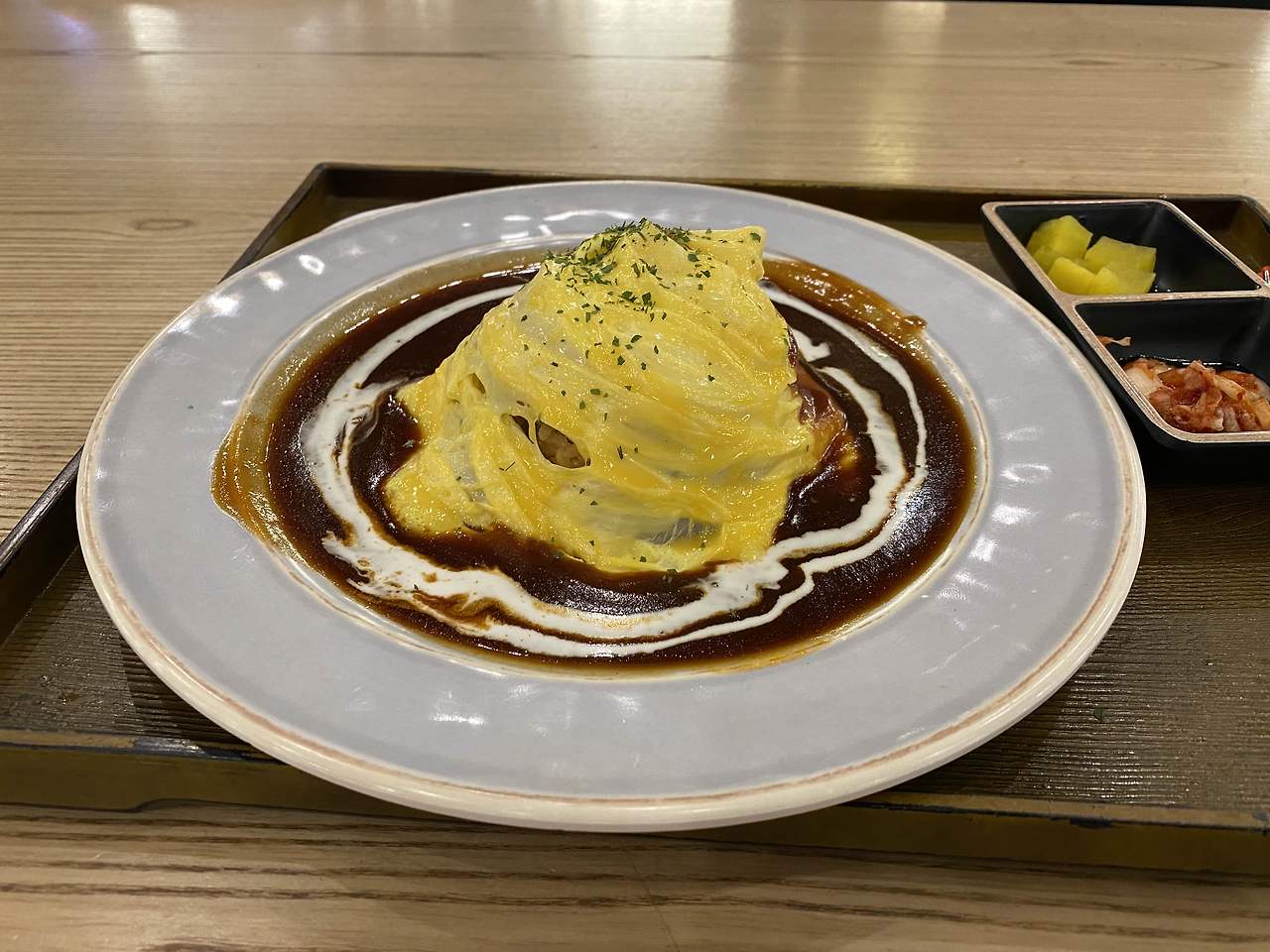 용산 아이파크몰 7층 식당가 마스터키친 오므라이스 진가와 카케우동 타쿠미나가사키 모듬카츠