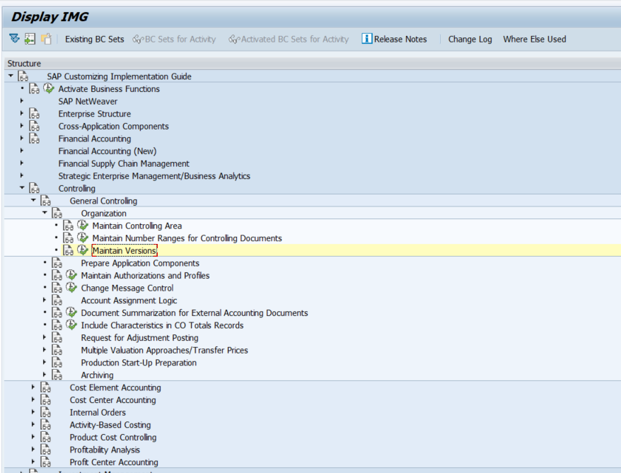 SAP CO Version 신규 회계연도 등록하기