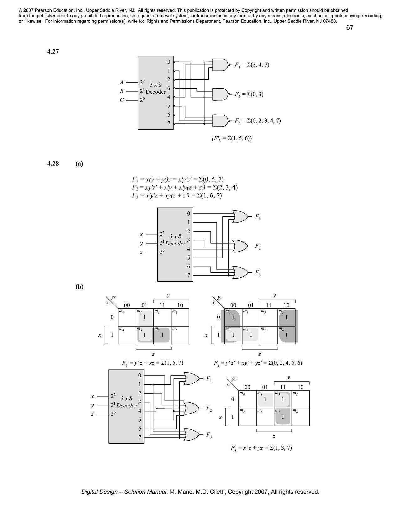 Solution manual to Digital Logic And Computer Design by M. Morris Mano (Chapter 4)