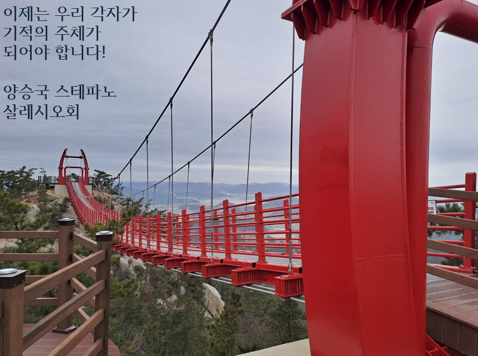 이제는 우리 각자가 기적의 주체가 되어야 합니다