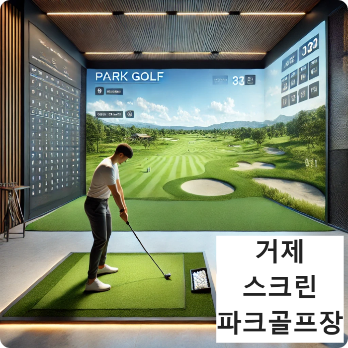 거제 스크린파크골프 연습장 가격 9천원 추천 마실파크골프 거제점