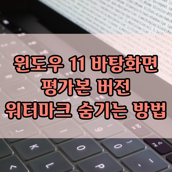 윈도우 11 바탕화면에 있는 평가본입니다 워터마크 지우는 방법