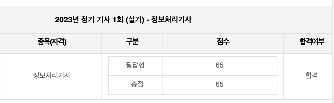 2023 정보처리기사 실기 합격 후기 Feat 전공자 기준