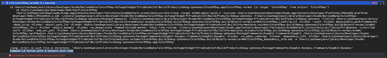 [Error] Command Ld failed with a nonzero exit code