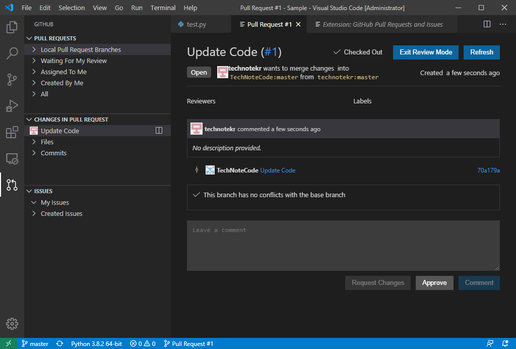 [VSCODE] Github Pull Requests 생성하기