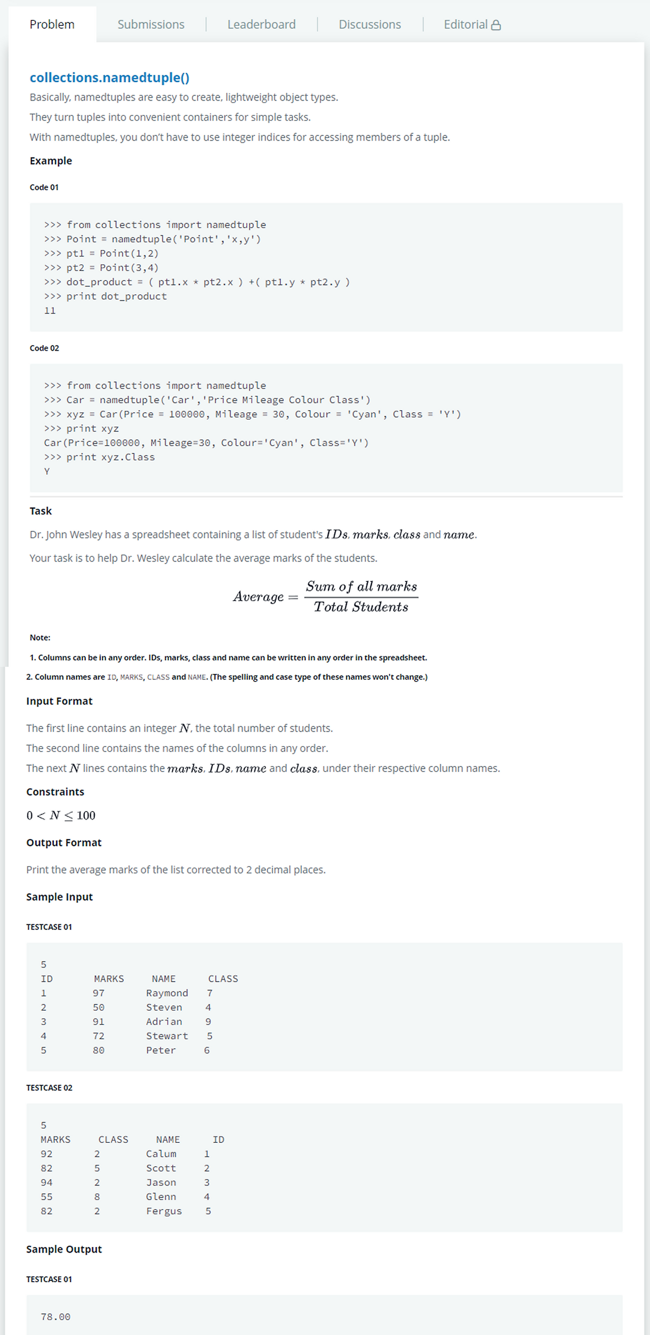노력하는 자를 이기는 것은 좌절 뿐이다 :: Collections.namedtuple()