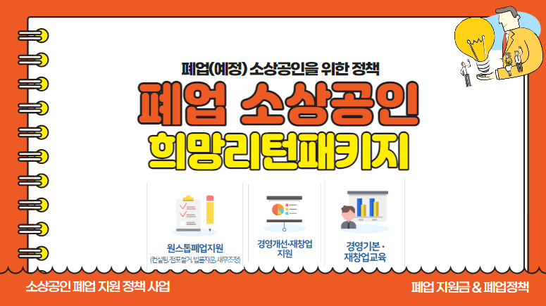 2023 소상공인 희망리턴패키지폐업 소상공인 지원정책