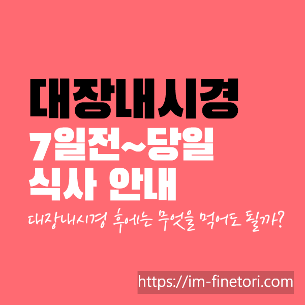 대장내시경 전후 음식 커피 우유 등 식사정보 총정리
