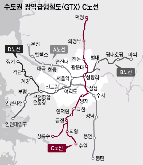 “수원역서 삼성역까지 27분”... GTX-C 연내 착공, 2028년 개통GTX-C 의왕역 정차, 민투심 통과... 연내 착공 본격화