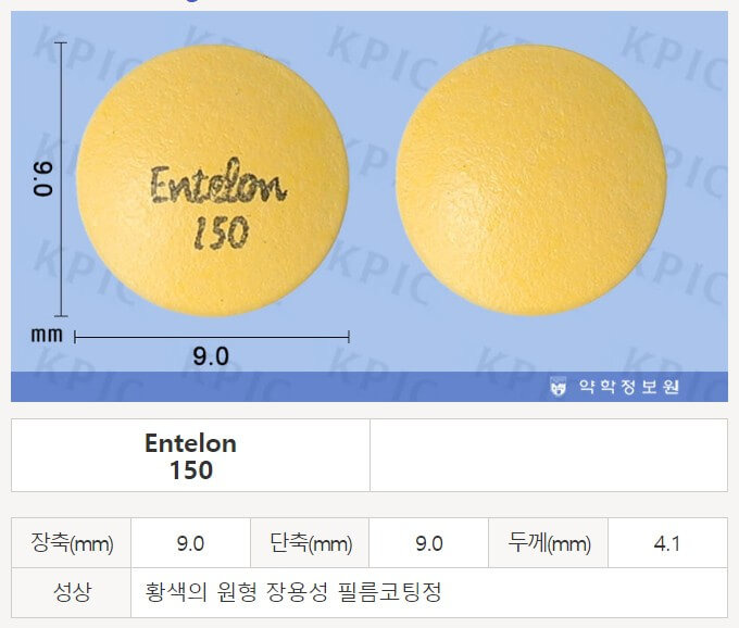 엔테론정 50mg 150mg 효능 효과 복용방법 주의사항 부작용 당뇨약 팁허니