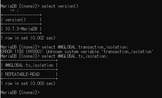 Unknown system variable 'tx_isolation'