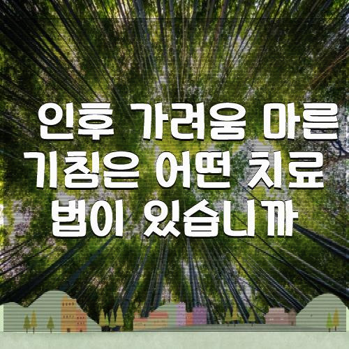 인후 가려움 마른기침은 어떤 치료법이 있습니까