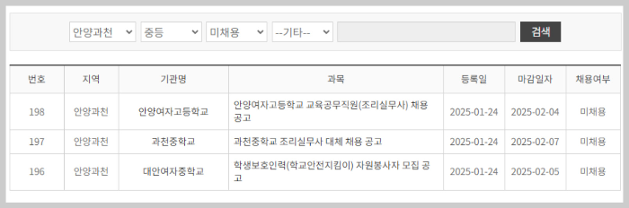 경기도교육청 구인구직 교육공무직 채용공고 확인방법 지원절차 유의사항