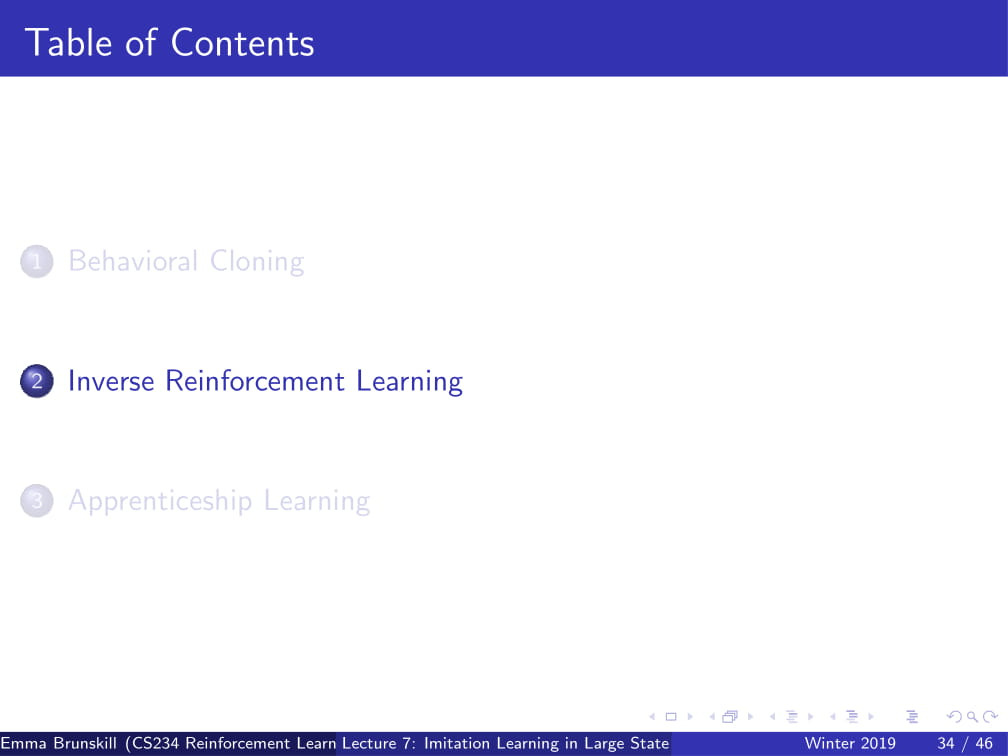 강화학습 강의 (CS234) 7강 - Imitation Learning / Inverse RL