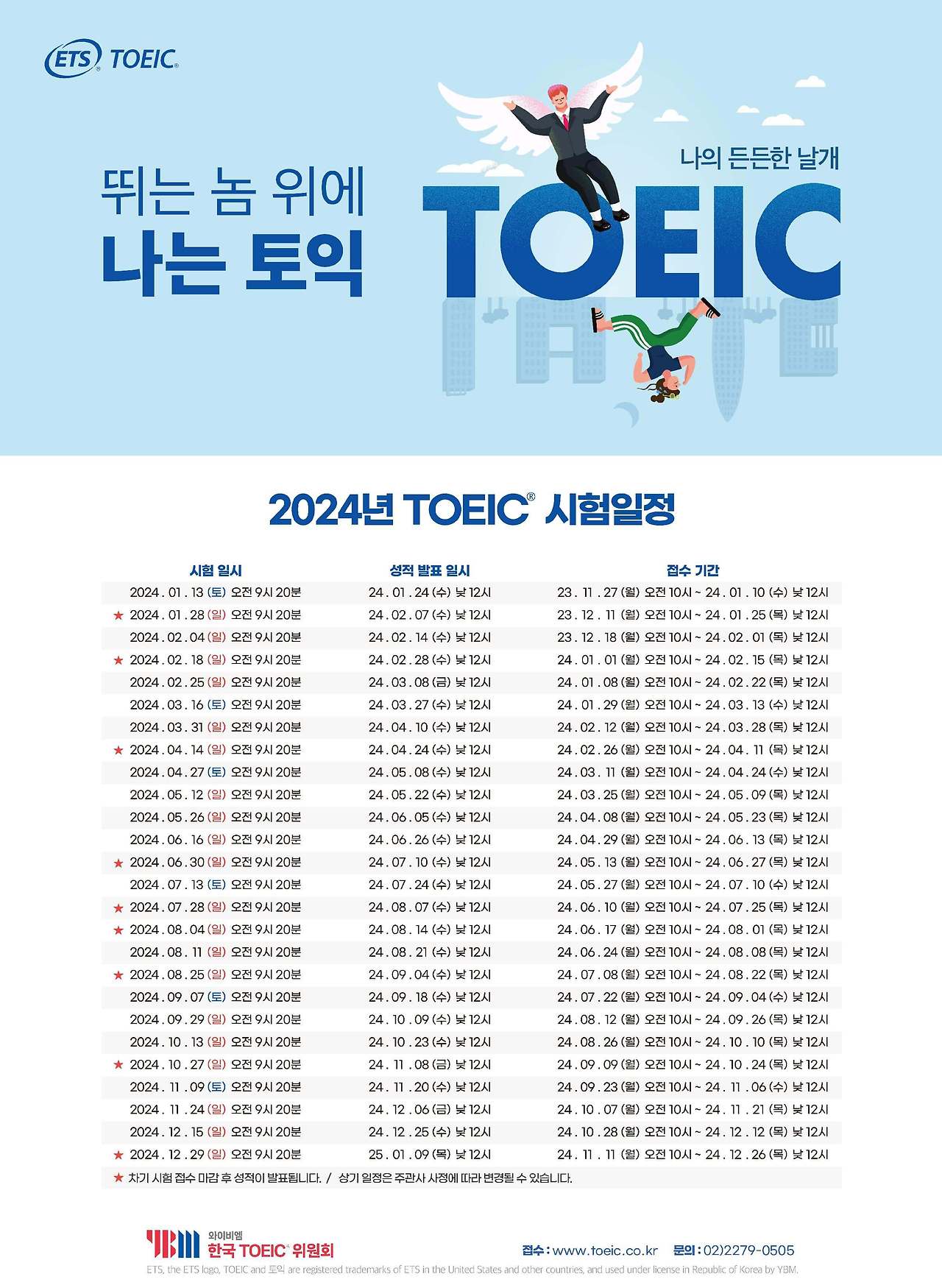 2024년 토익toeic 시험일정 입실시간 규정신분증