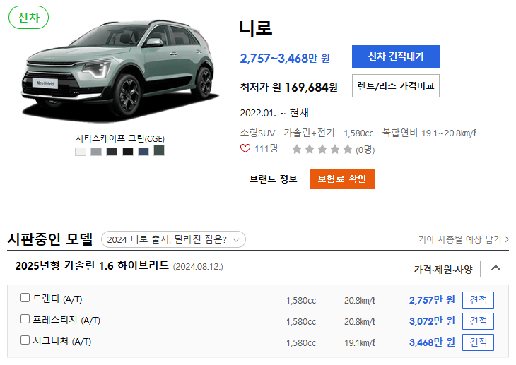 기아 Suv차량 종류ㅣ기아 Suv 신차가격ㅣ중대형ㅣ소형2025년