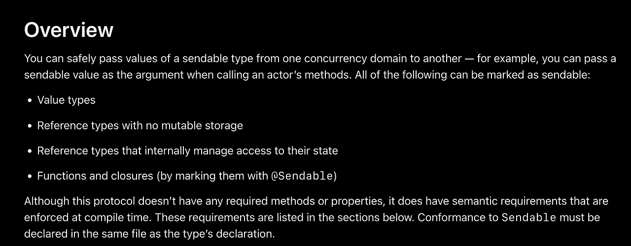 Swift Concurrency Data Race 해결, Sendable protocol 개요