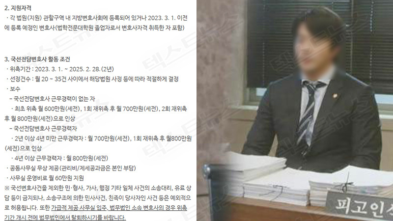 2023년 국선변호사 월급 연봉 선임방법 총정리
