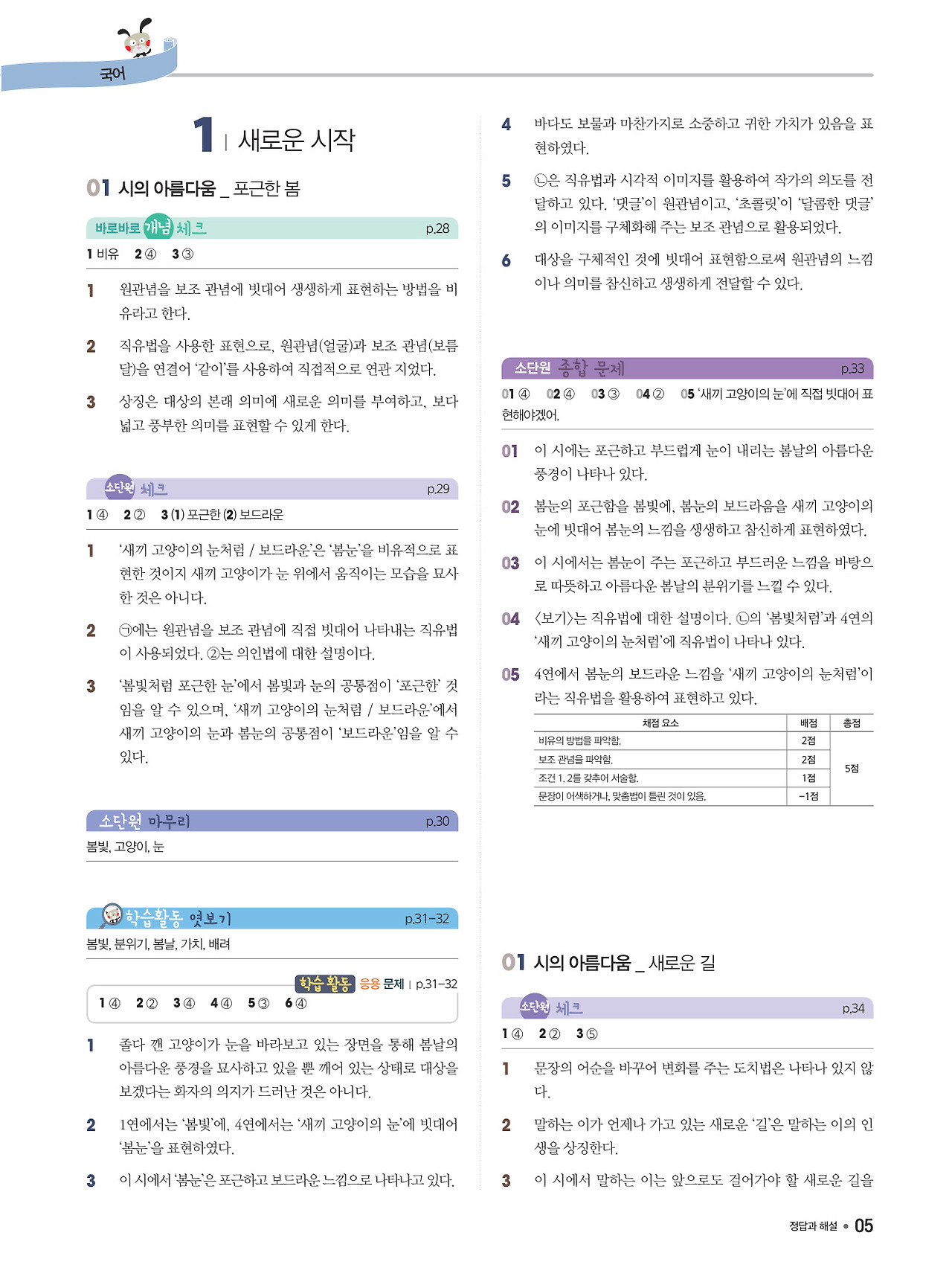 2025 체크체크 중학 국어 교과서편 천재 노미숙 1 1 22개정 답지 해설 Pdf 사진답지