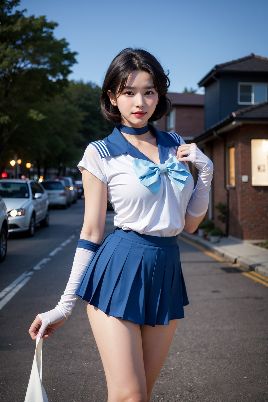 Ai로 생성한 세일러문 세일러 머큐리미즈노 아미 코스프레 실사 이미지 만들기